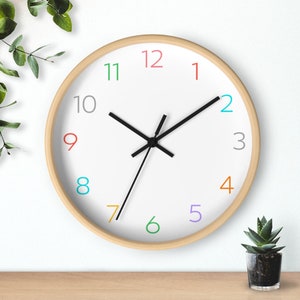 Simple Wall Clock - Colorful Numbers 2, Design Clock, Unique Clock ...