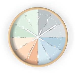 Simple Wall Clock - Telling Time Clock, Pastel Colors Clock, Color ...