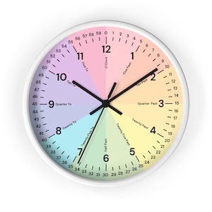 Simple Wall Clock - Telling Time Clock (black Hours and Minutes Numbers ...