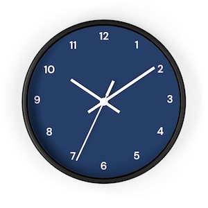Simple Wall Clock - Royal Blue, Primary Blue, Clock With Numbers, Solid ...