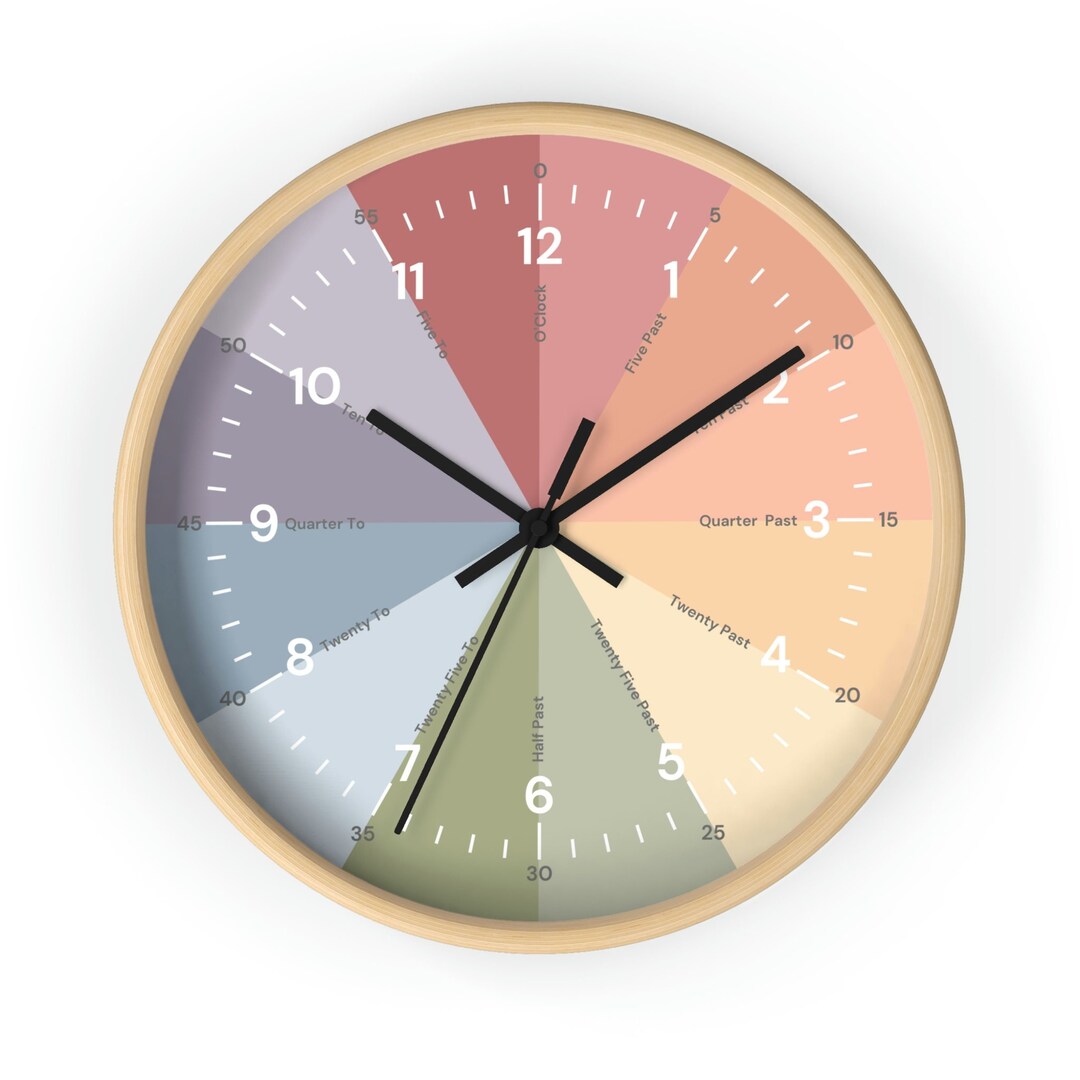 Simple Wall Clock Telling Time Clock Earth Tones Pastel - Etsy