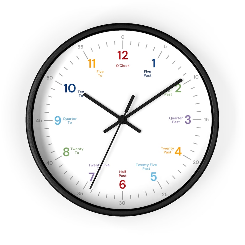 Simple Wall Clock - Telling Time Clock, Time Clock Educational Clock ...