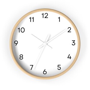 Simple Wall Clock - White Clock, Clock With Numbers, Solid Color, Wall ...