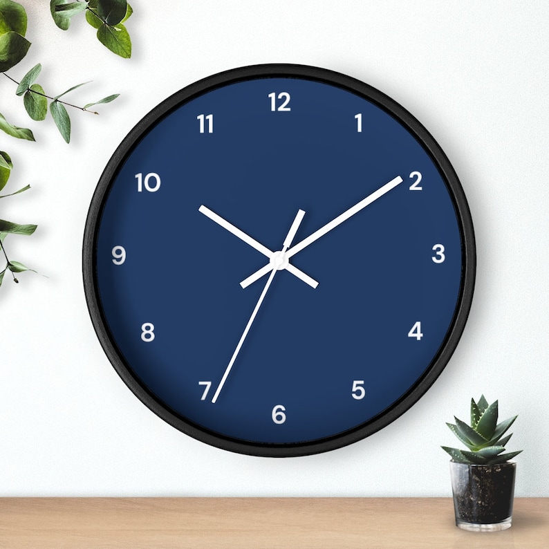 Simple Wall Clock Royal Blue Primary Blue Clock With - Etsy