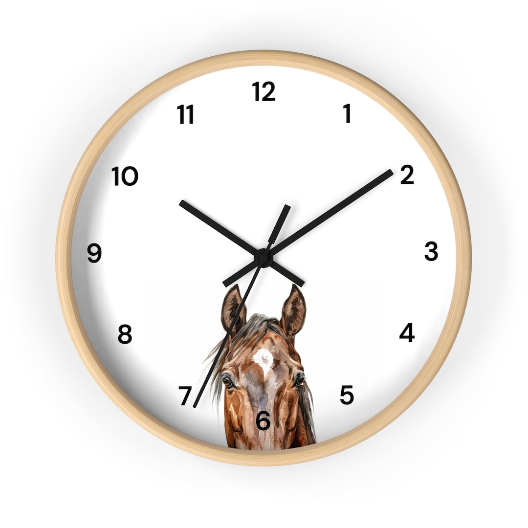 Watercolor Horse Wall Clock, Horses Portraits, Horse Prints, Farmhouse ...
