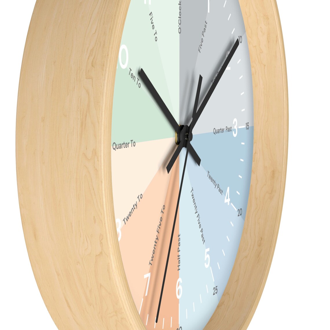 Simple Wall Clock - Telling Time Clock, Pastel Colors Clock, Color ...