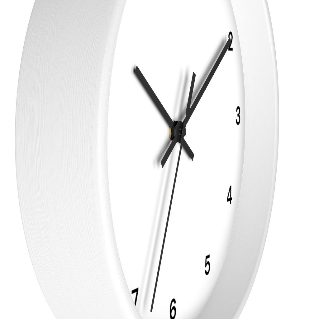 Simple Wall Clock - White Wall Clock, Clock With Numbers, Solid Color ...