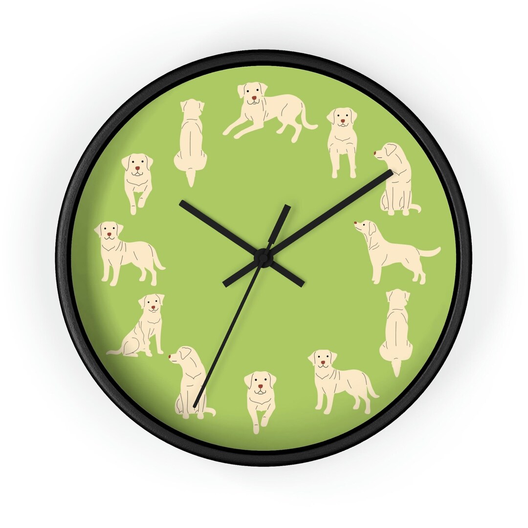 Dog Wall Clock, Yellow Labrador Wall Clock, Labrador Retriever, Dog ...
