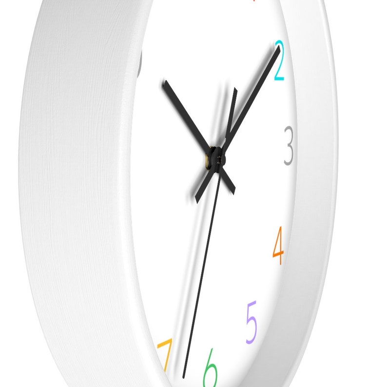 Simple Wall Clock - Colorful Numbers 2, Design Clock, Unique Clock ...