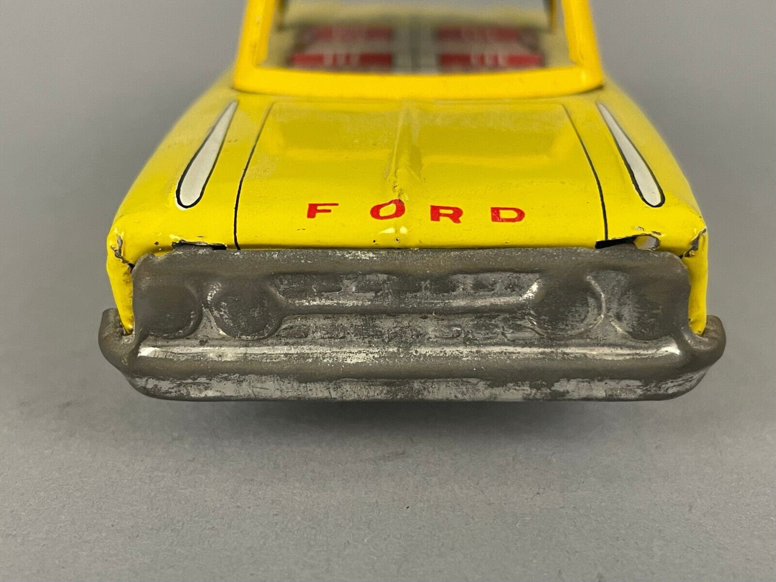 Vintage SHUDO Tin Friction Yellow Cab TAXI - 1960s JAPAN Ford (mercury ...