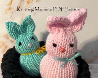 Floppy Ear Bunny Knitting Machine Pattern | Addi Knitting Machine Bunny ...