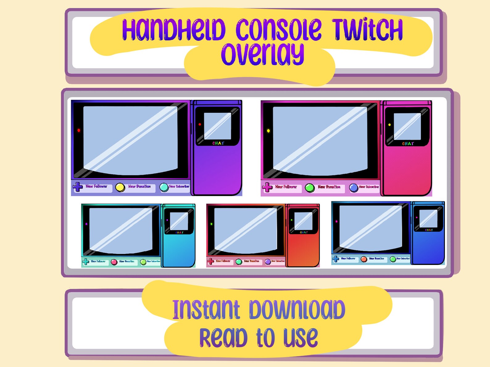 Twitch Handheld Console Overlays 5 verschiedene Farben - Etsy.de