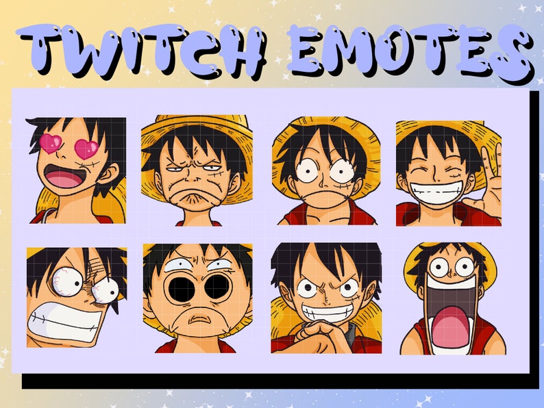 One Piece Emotes Twitch Monkey D. Luffy Ruffy | Etsy