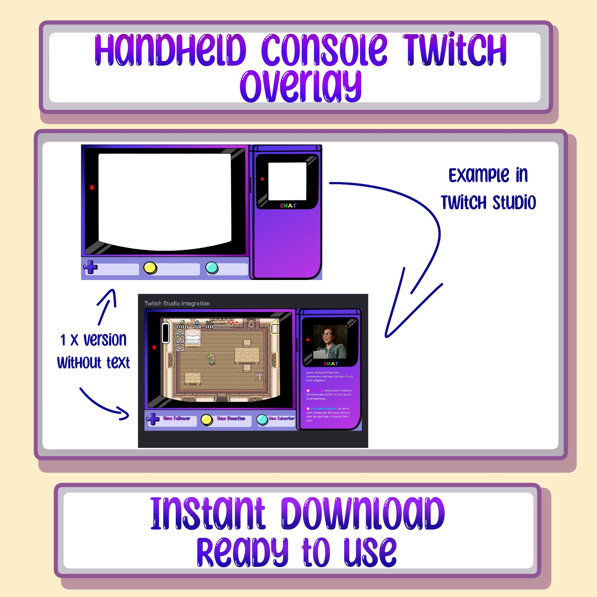 Twitch Handheld Console Overlays 5 verschiedene Farben - Etsy.de