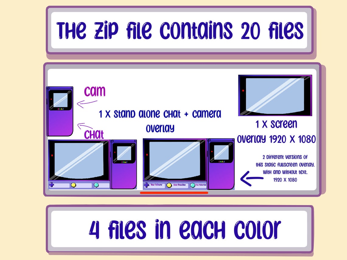 Twitch Handheld Console Overlays 5 verschiedene Farben - Etsy.de