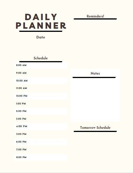 Simple and Easy Daily Planner - Etsy