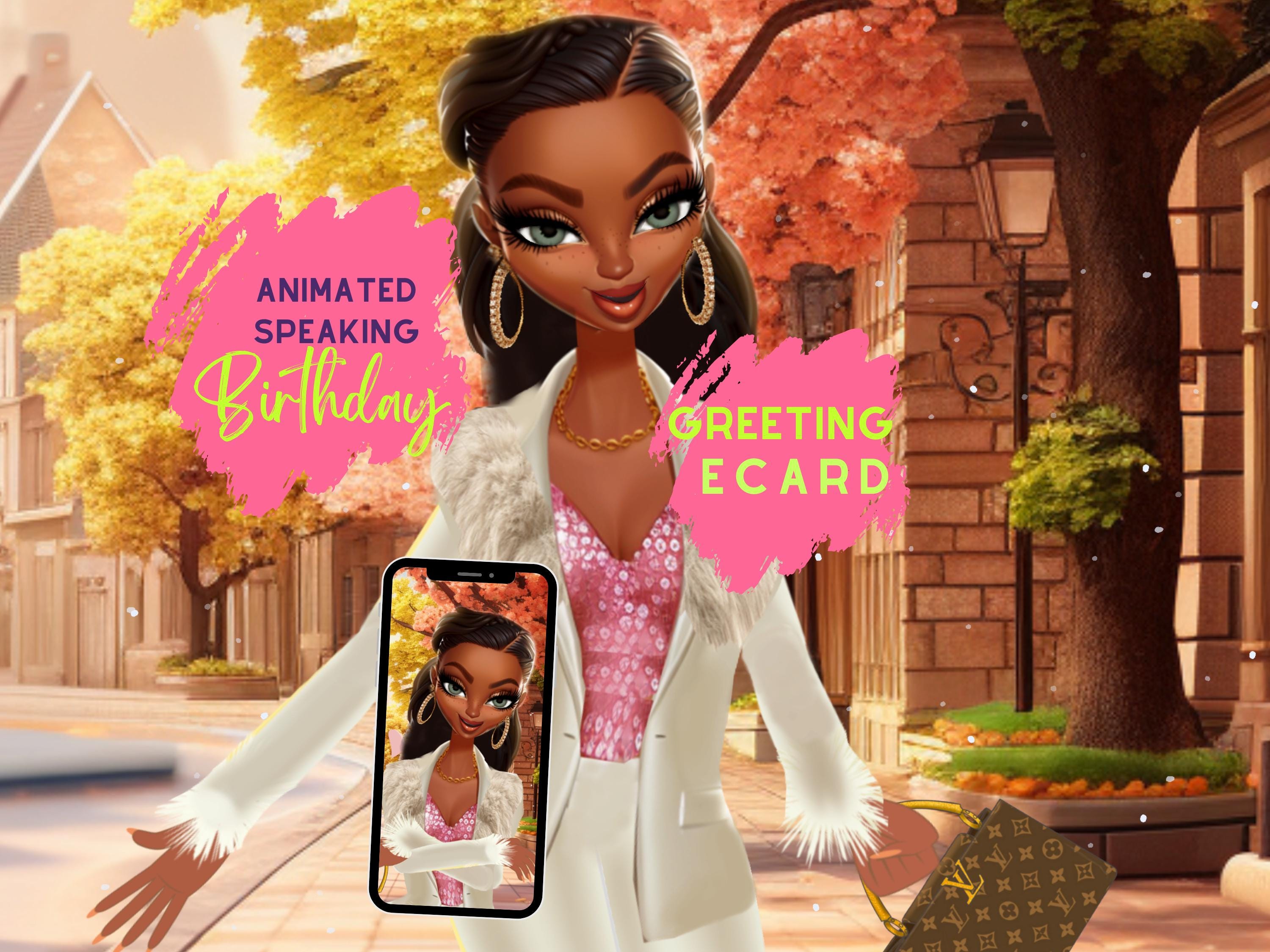 Black Woman Birthday Card : Animated Talking Customizable Ecard Tiffany ...