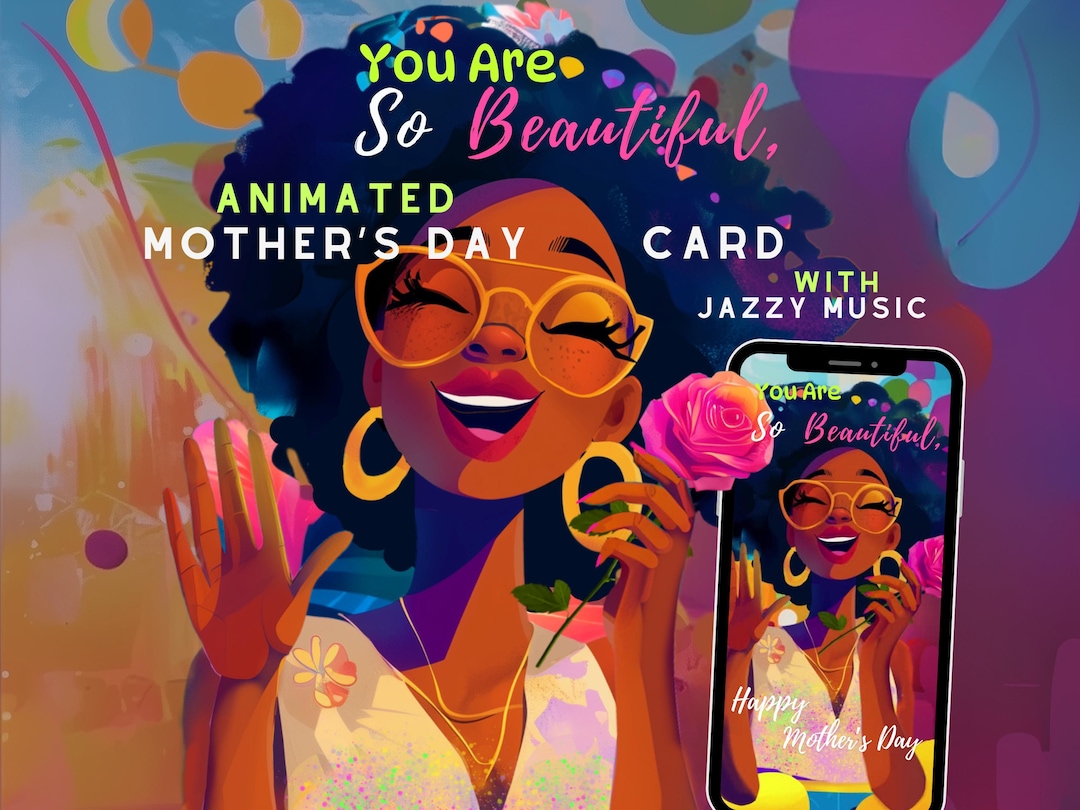 African American Ecard Mother's Day Video, Digital Black Woman Mom ...