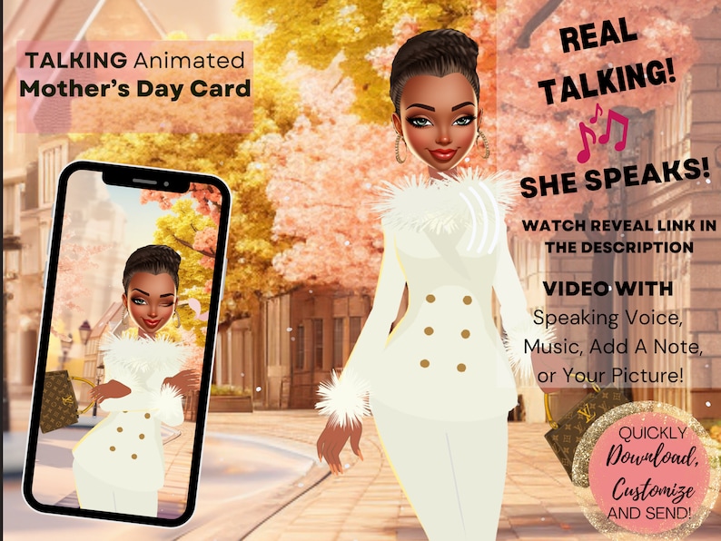 Classy African American Ecard Mother's Day Video, Digital Black Woman ...