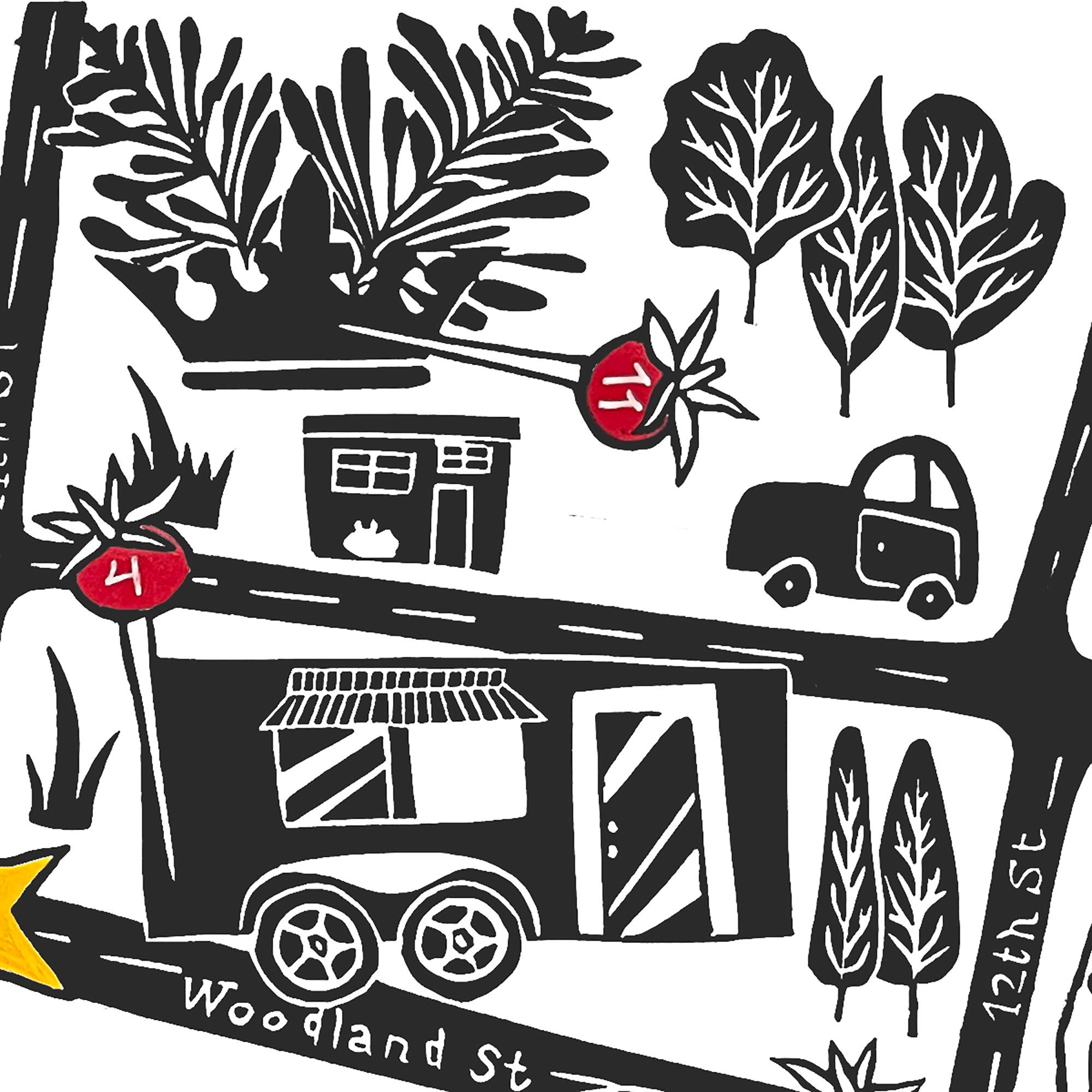 Five Points Map -- East Nashville Linocut Print - Etsy