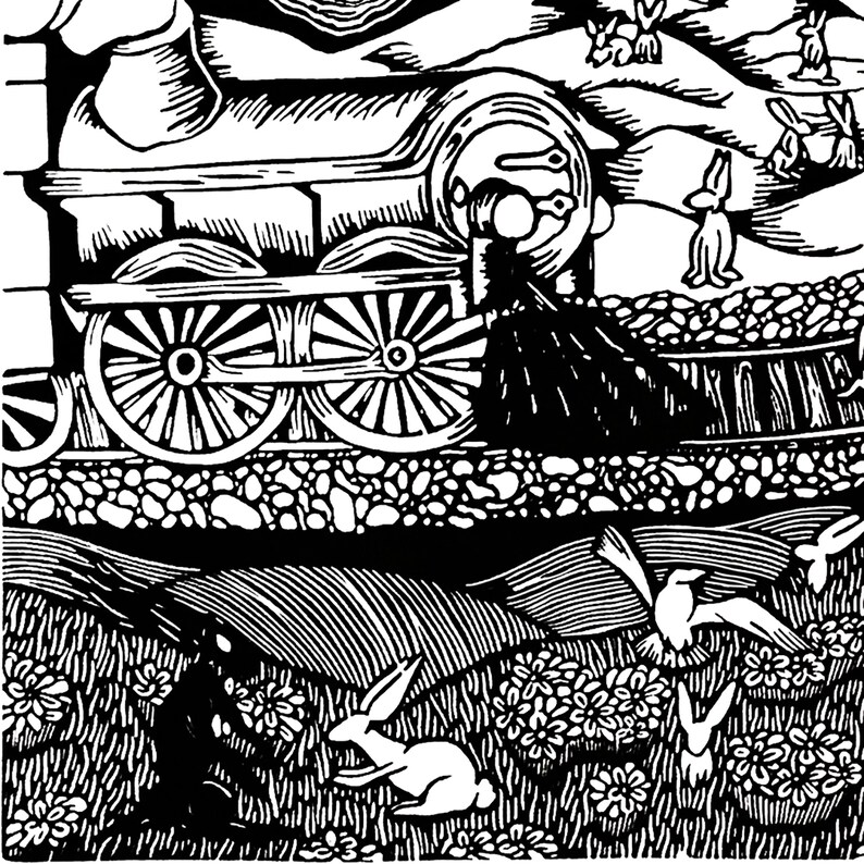 Watership Down Linocut Print - Etsy