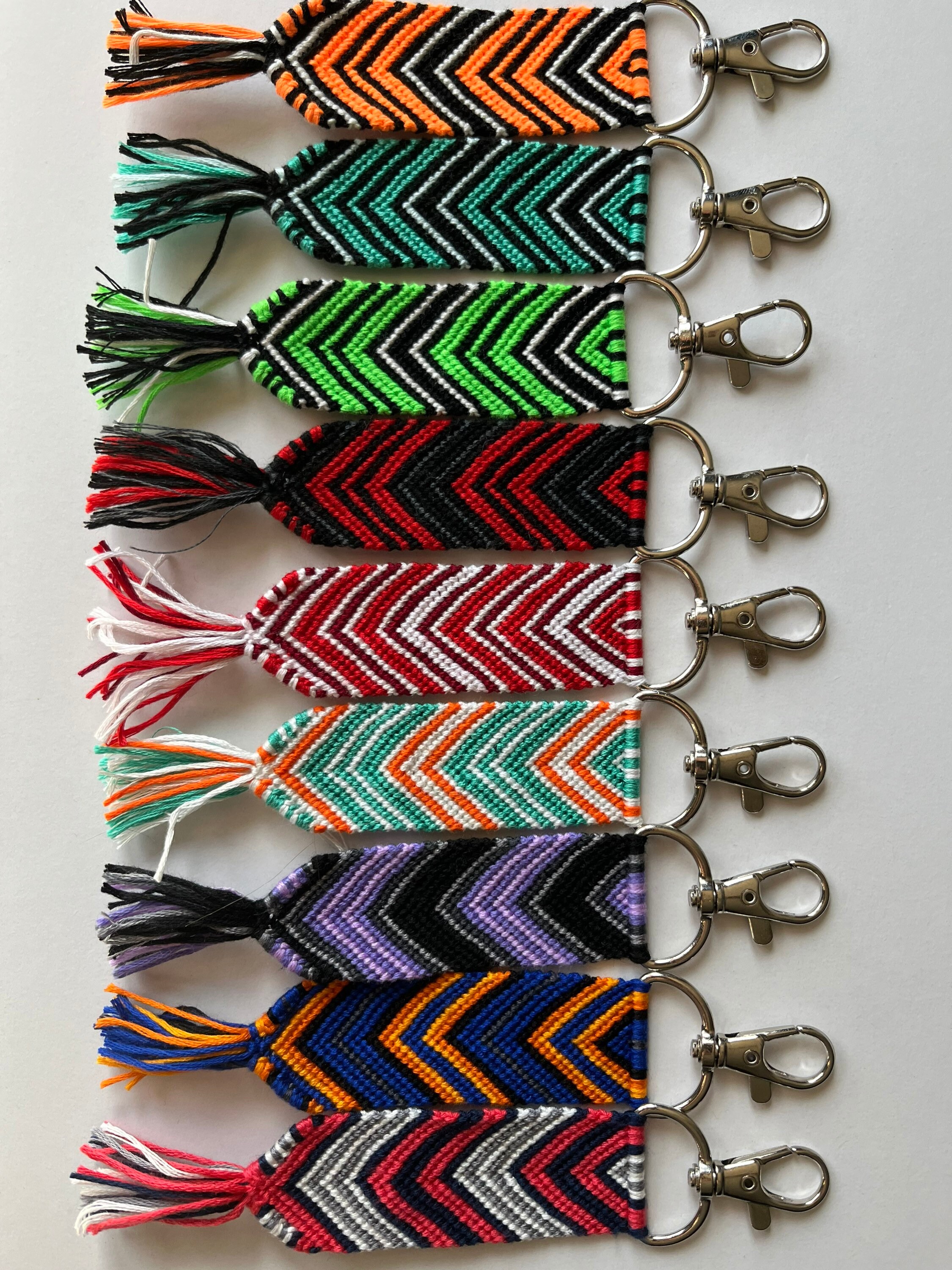 Chevron D-ring Keychain - Etsy