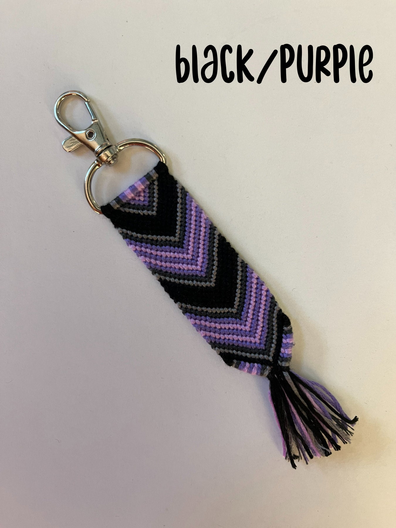 Chevron D-ring Keychain - Etsy
