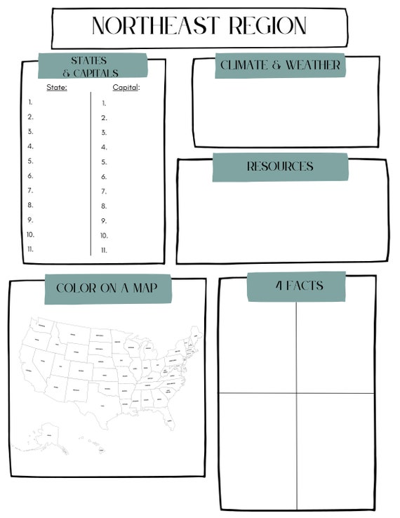 Regions Social Studies Worksheets