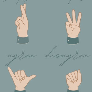 Hand Signal Posters Editable Canva Template, Classroom Management - Etsy