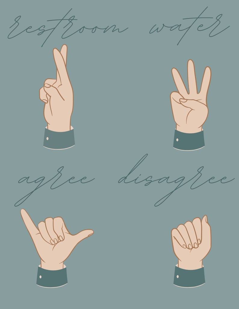 Hand Signal Posters Editable Canva Template, Classroom Management - Etsy