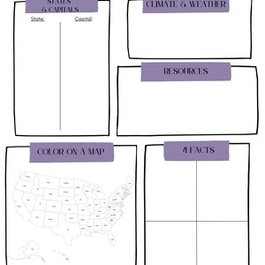 Regions of the US Graphic Organizers, Printables, Social Studies ...