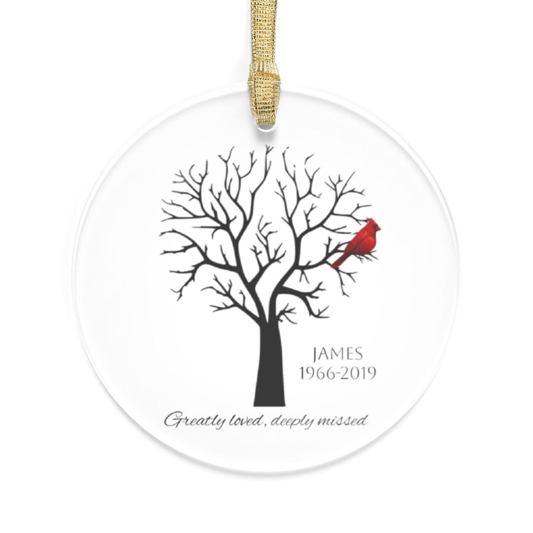 Acrylic Ornaments, Custom Cardinal Ornament, Memorial Christmas Decor ...
