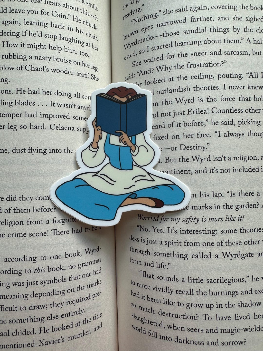 Nose Stuck in A Book - Belle Bookworm Sticker - Etsy
