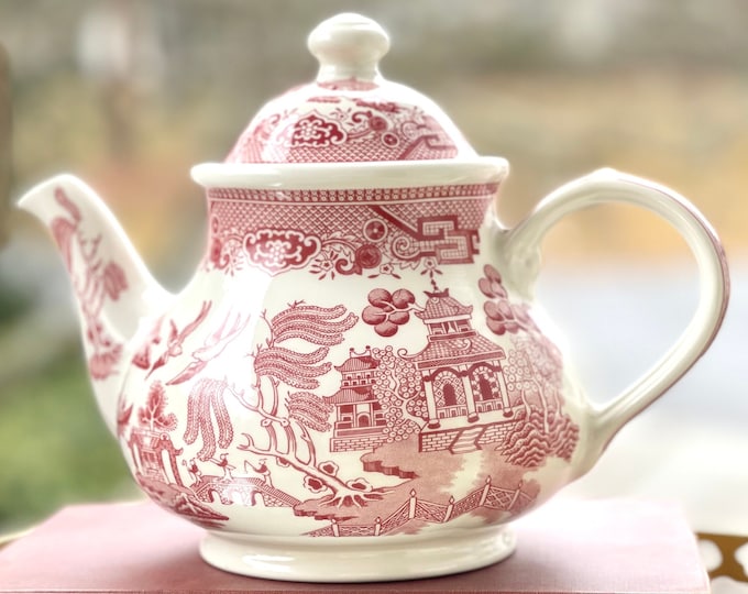 Vintage Royal Wessex Willow Rosa Teapot and Lid/vintage Teapot/pink ...