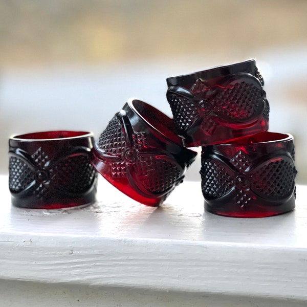 Ruby Red Napkin Rings - Etsy