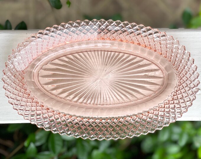 Anchor Hocking Miss America Pink Oval Celery Dish/pink Depression Glass ...