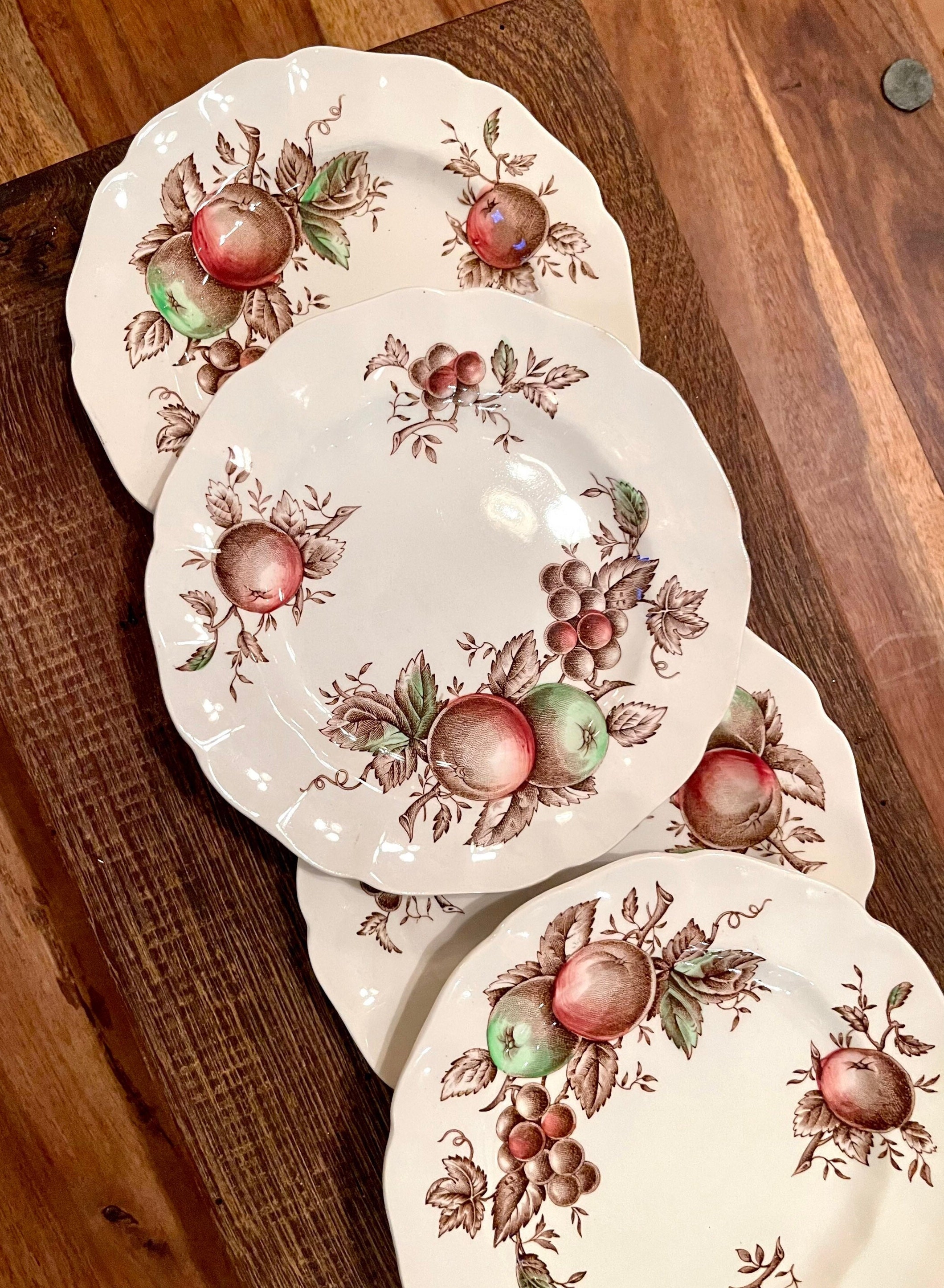 Johnson Bros Harvest Time Brown Multicolor Bread and Butter Plates ...