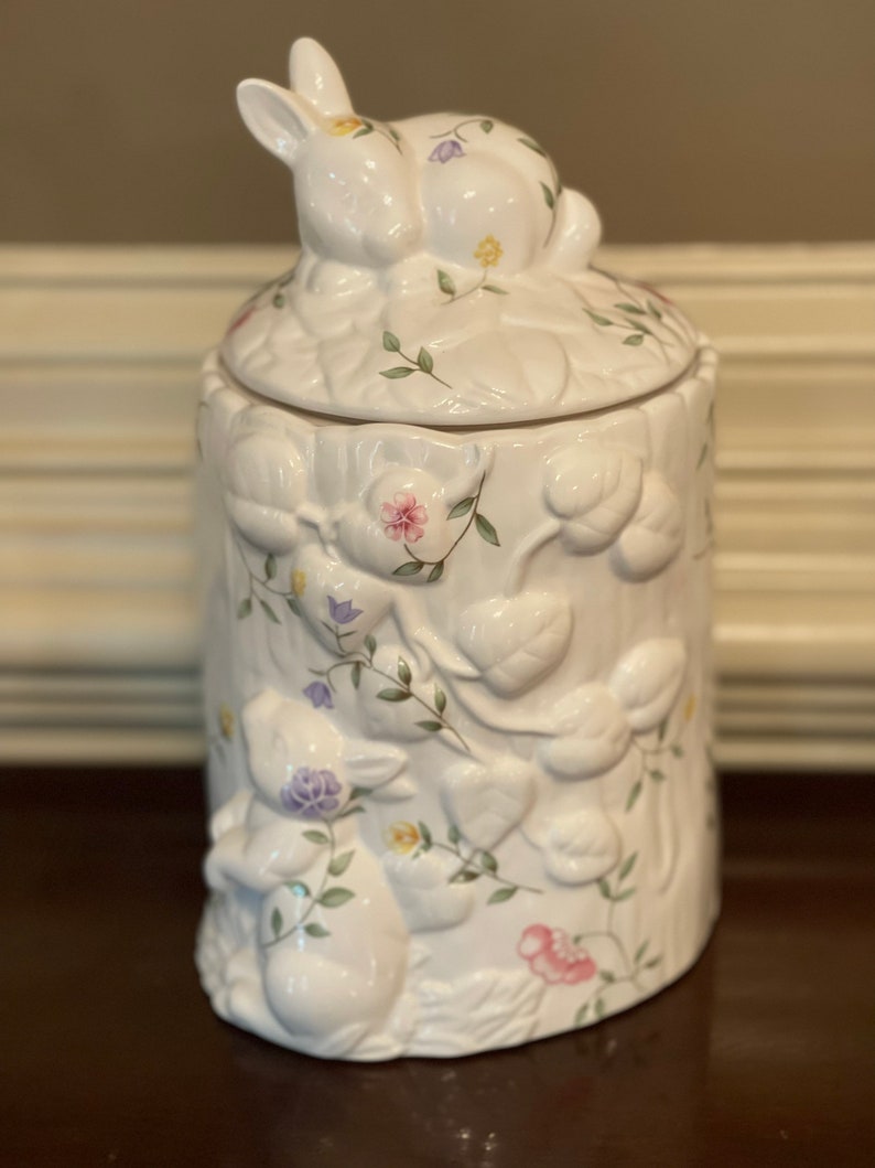 Johnson Bros Summer Chintz Cookie Jar/easter Cookie Jar/bunny Cookie ...