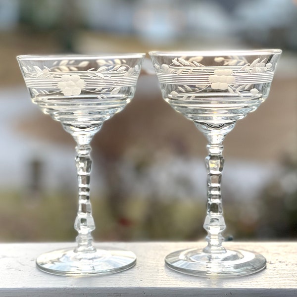 Nick And Nora Vintage Martini Glasses Etsy