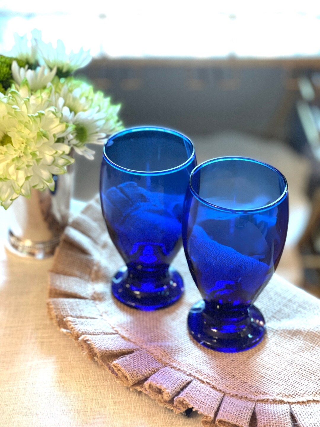 Cobalt Footed Tumblers Cobalt Footed Goblets Cristar Lexington Cobalt ...