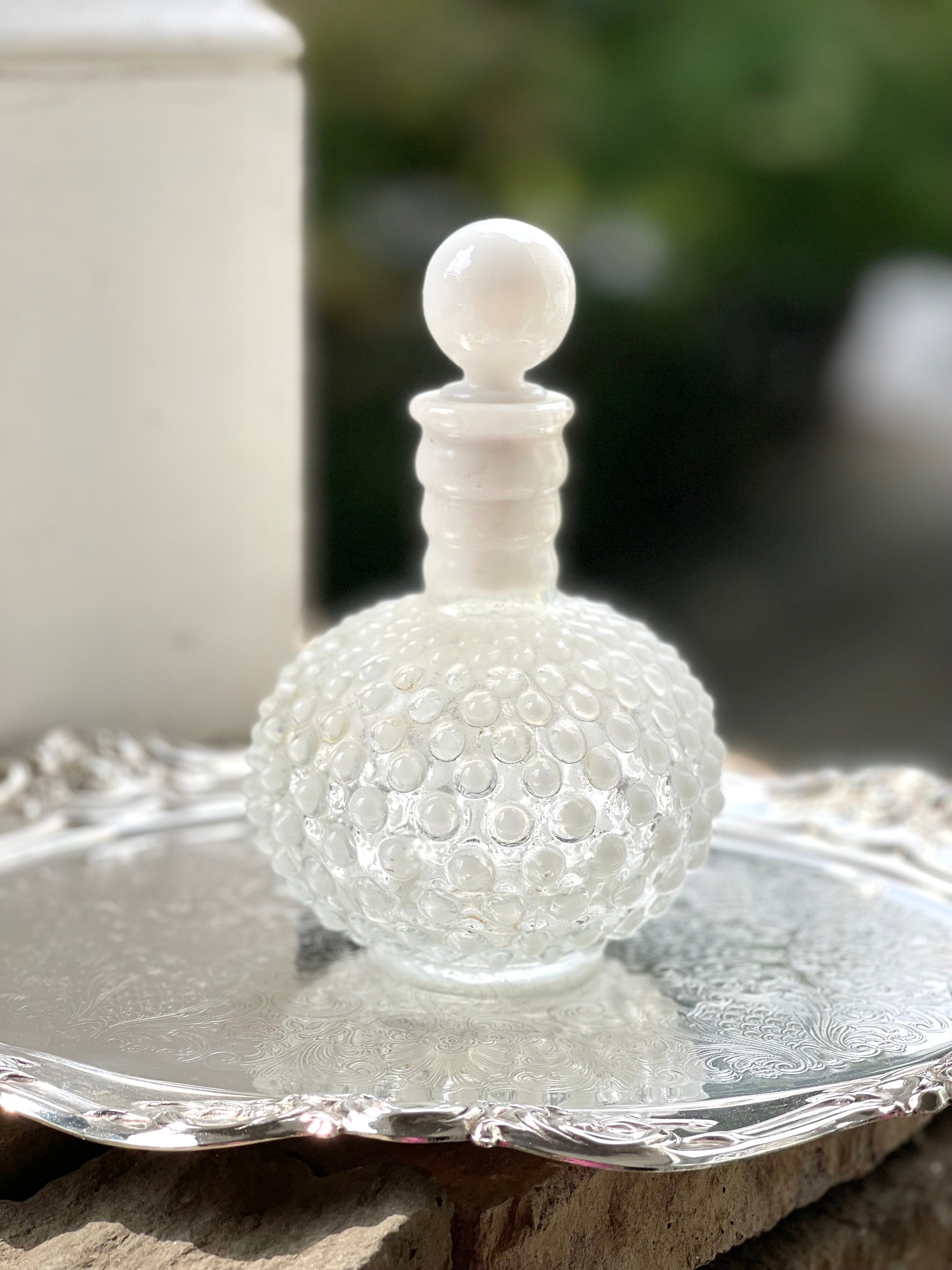 Anchor Hocking Moonstone Clear Opalescent Wrisley Cologne Bottle and ...