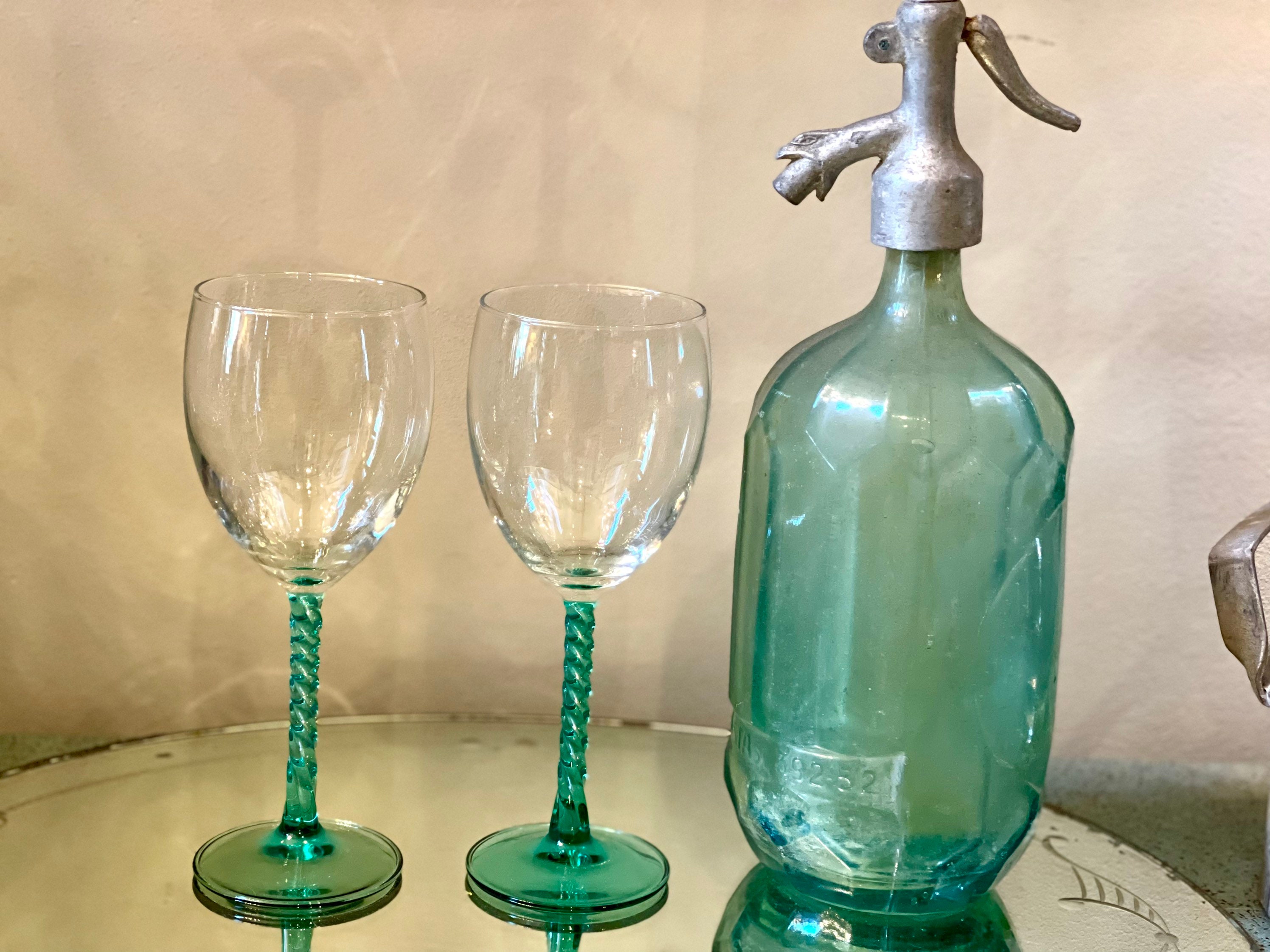 Cristal Darques-durand Angelique Aqua Wine Glasses/aqua Stem Wine Glass ...