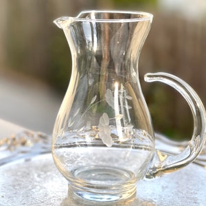 Princess House Heritage Pitcher/vintage Pitcher/clear Etched Pitcher ...