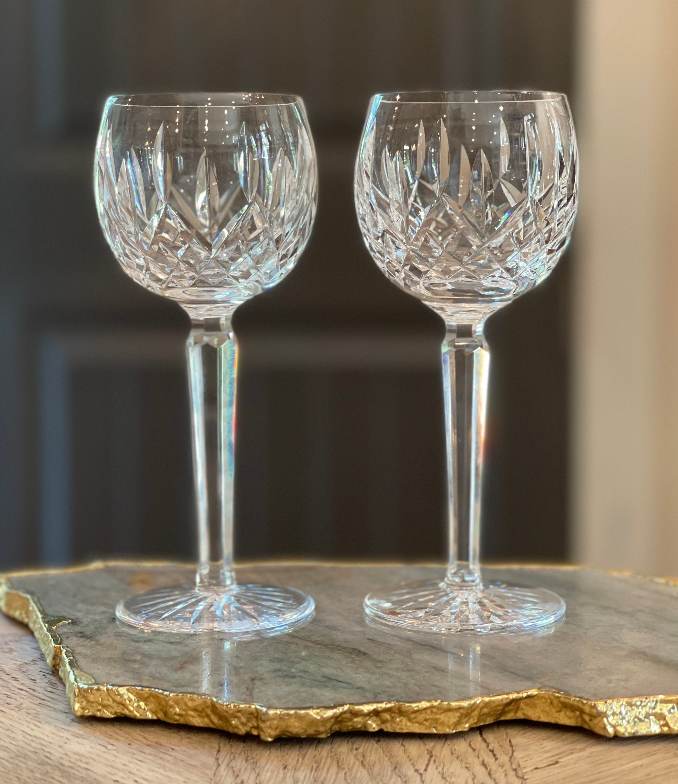 Waterford Crystal Lismore Hock Wine Glasses/irish Crystal/red Wine ...