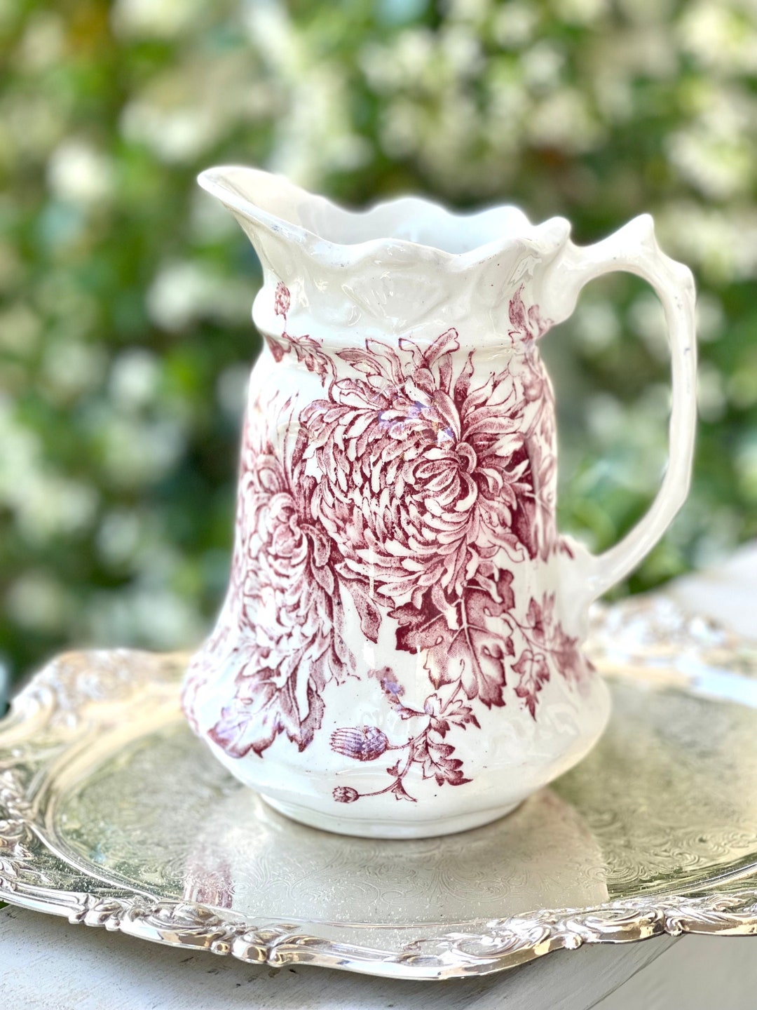 James Kent Chrysanthemum Pink Pitcher/vintage Pitcher/pink Floral ...