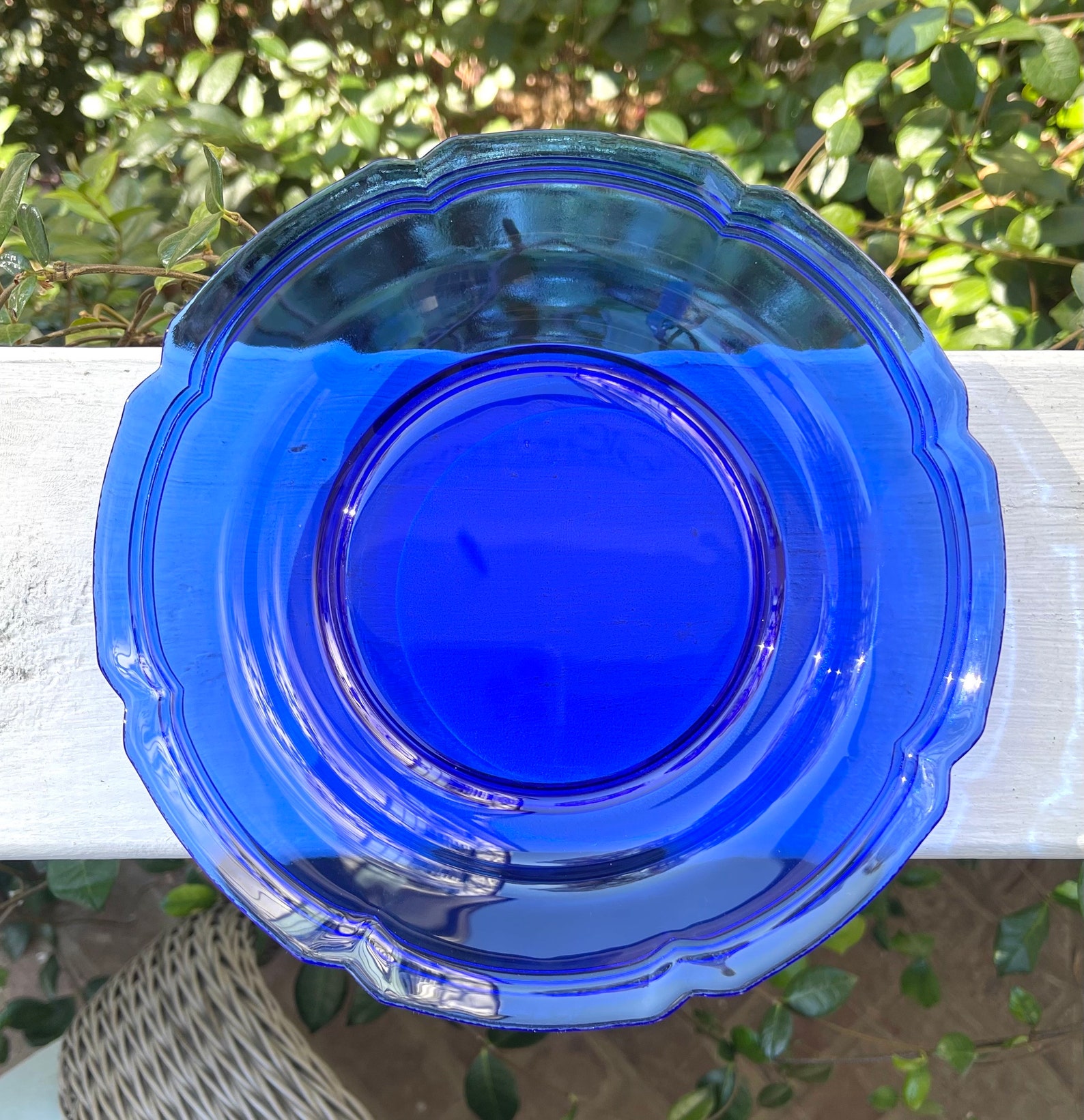 Cobalt Blue Glass Salad Plates/luncheon Plates/blue Glass Plates/cobalt ...