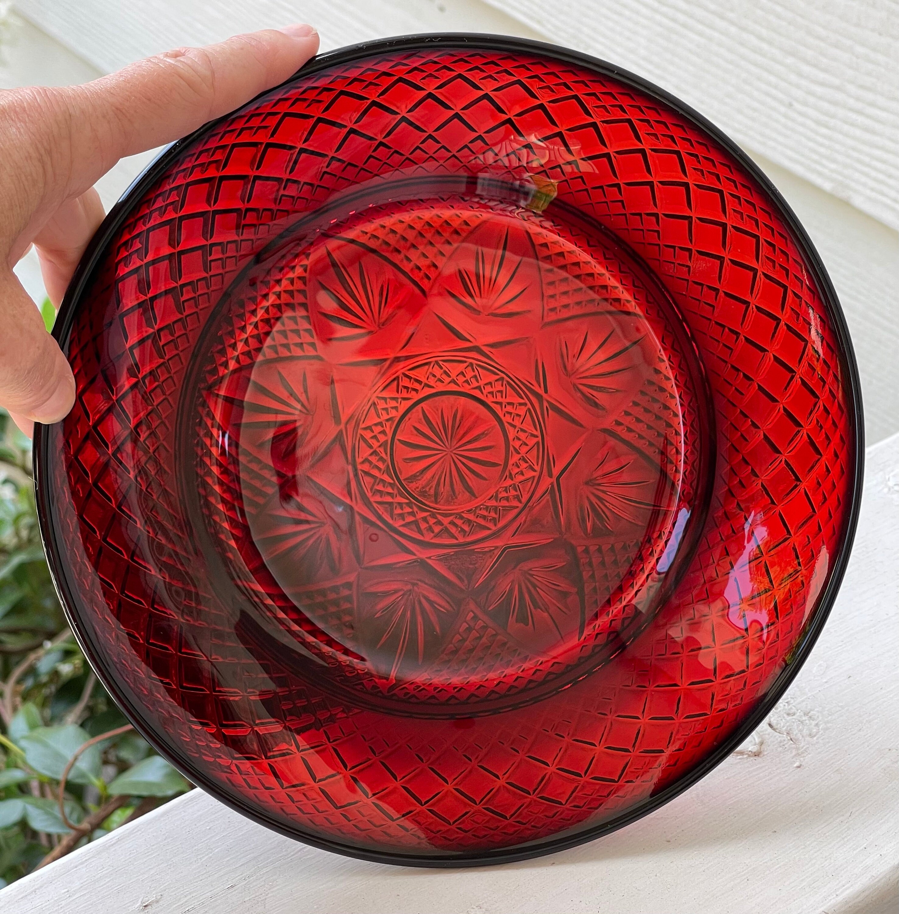 Vintage Cristal D’arques Antique Ruby Luncheon Plates/red Salad Plate ...