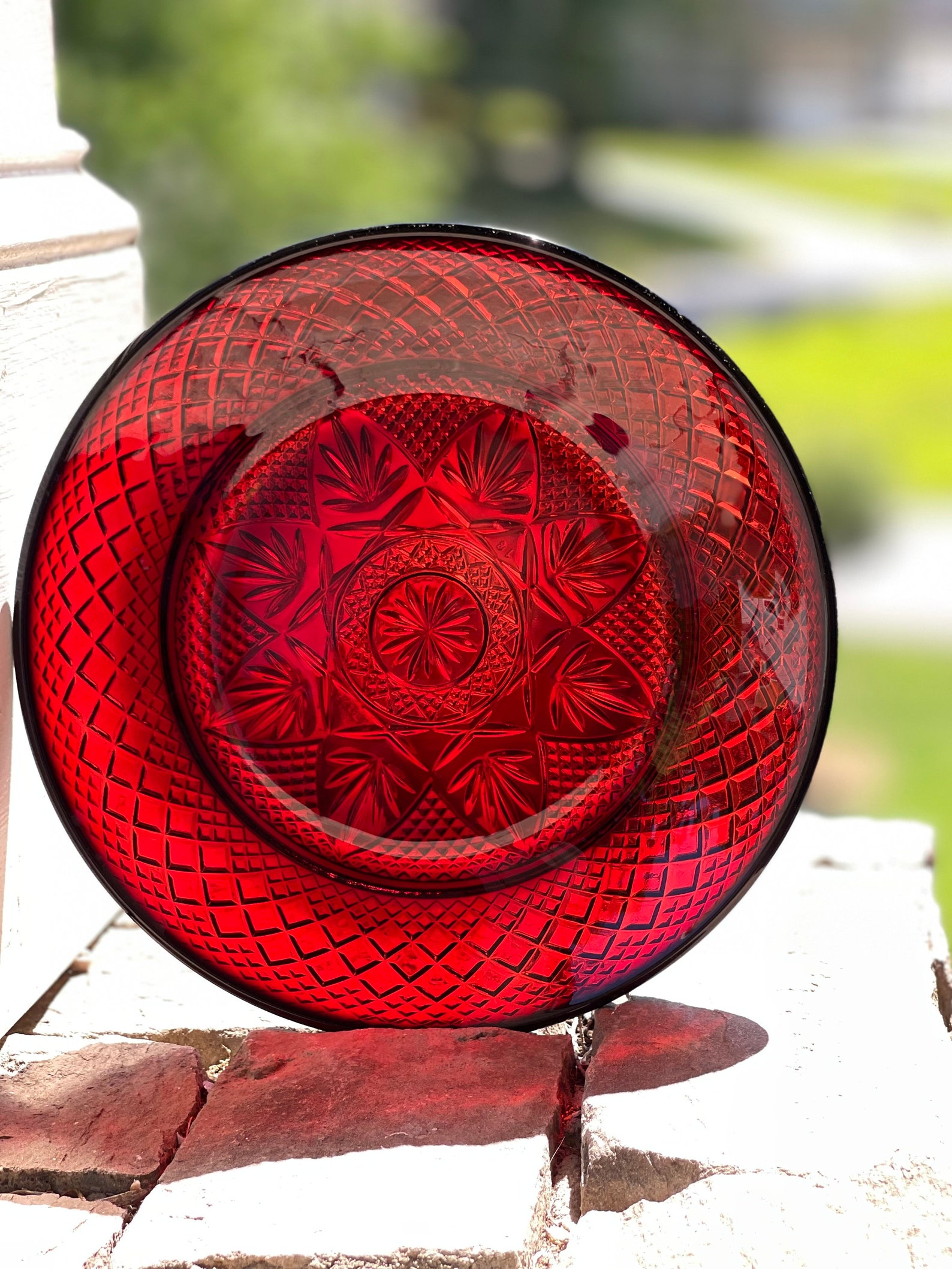 Vintage Cristal D’arques Antique Ruby Luncheon Plates/red Salad Plate ...