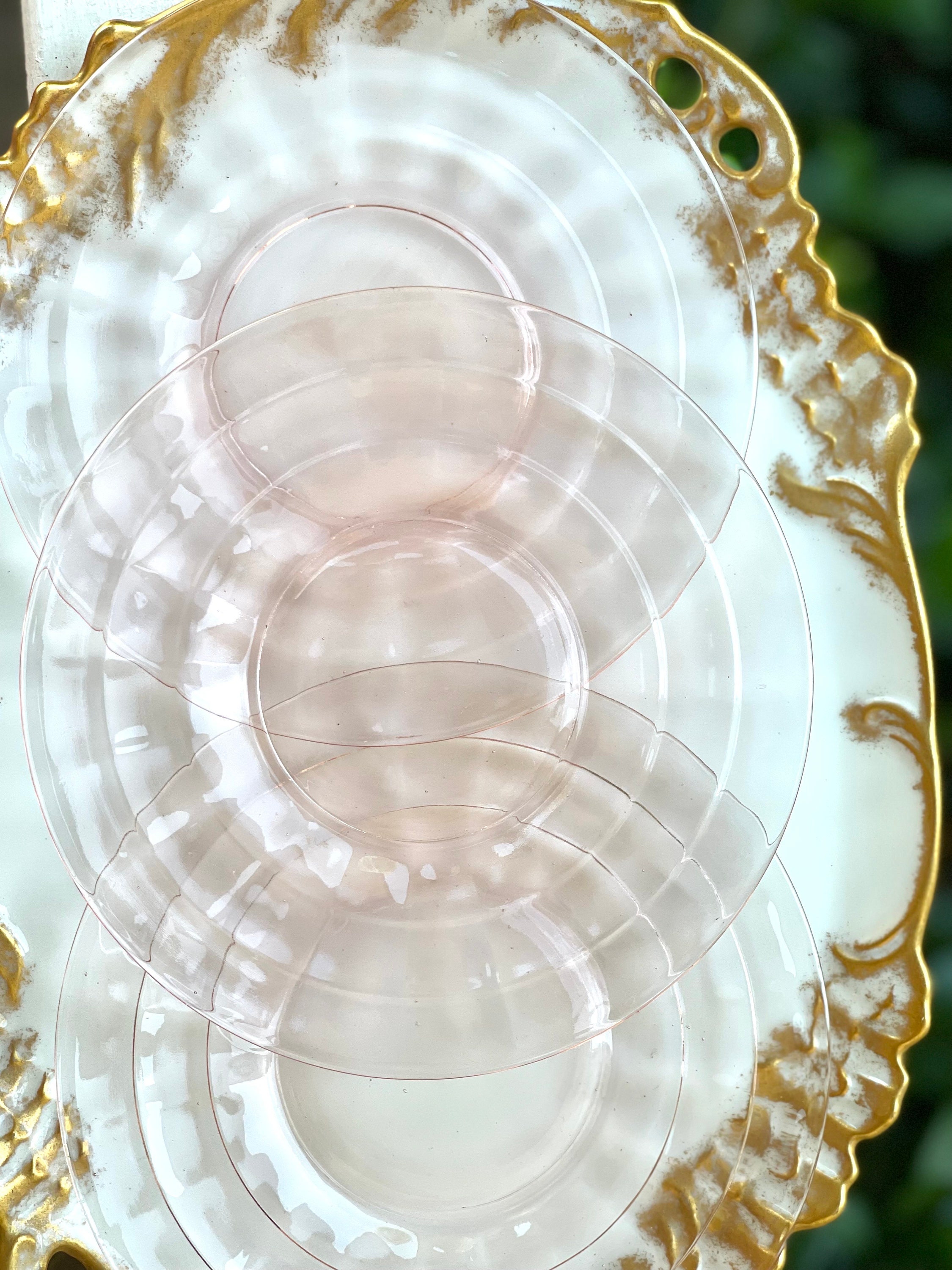 Anchor Hocking Block Optic Pink Bread and Butter - Etsy