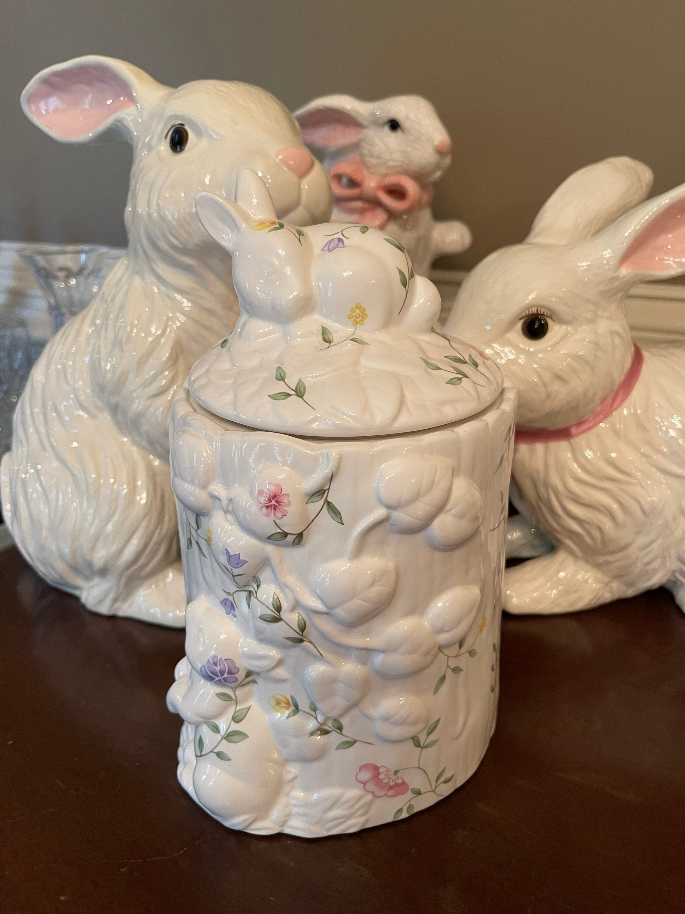 Johnson Bros Summer Chintz Cookie Jar/easter Cookie Jar/bunny Cookie ...